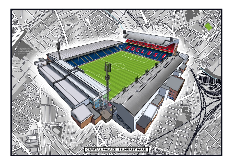 Crystal Palace. Selhurst Park stadium history – Football Cartoon Histories