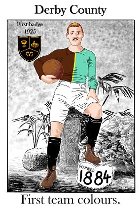 Derby County greeting card – Football Cartoon Histories