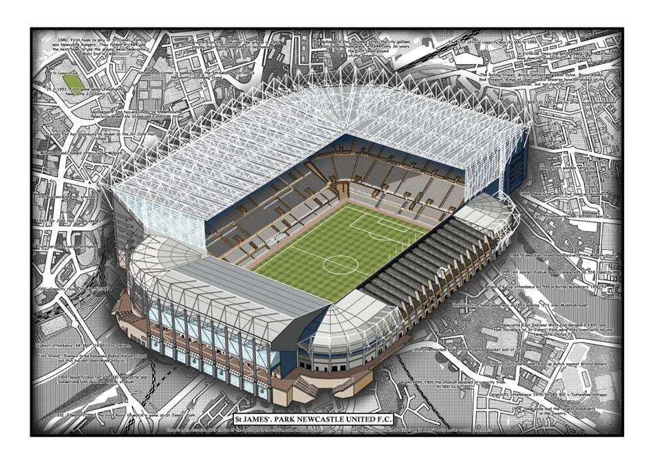 Newcaslte Stadium History. St James' Park – Football Cartoon Histories