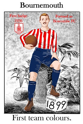 Bournemouth greeting card – Football Cartoon Histories
