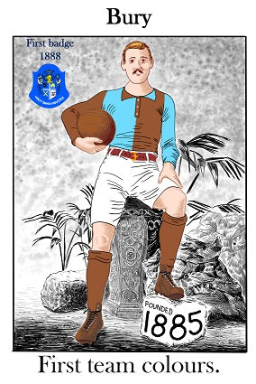 Bury greeting card – Football Cartoon Histories