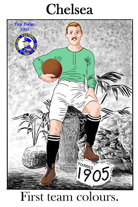 Chelsea FC greeting card – Football Cartoon Histories
