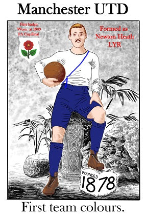 Manchester United greeting card – Football Cartoon Histories